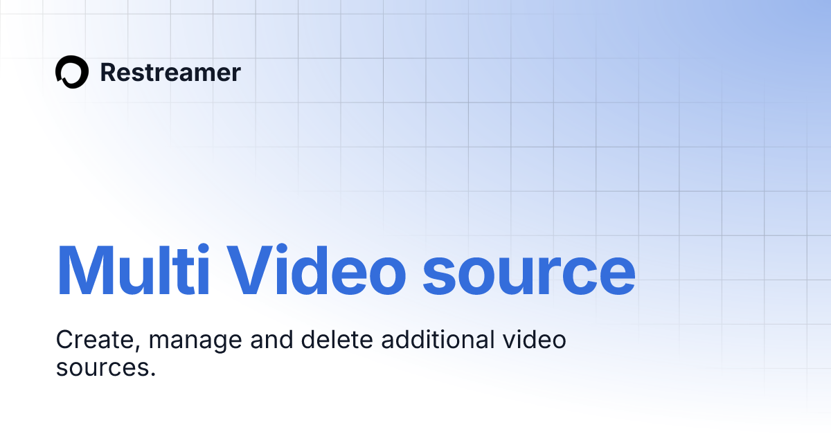 Multi Video source | Restreamer